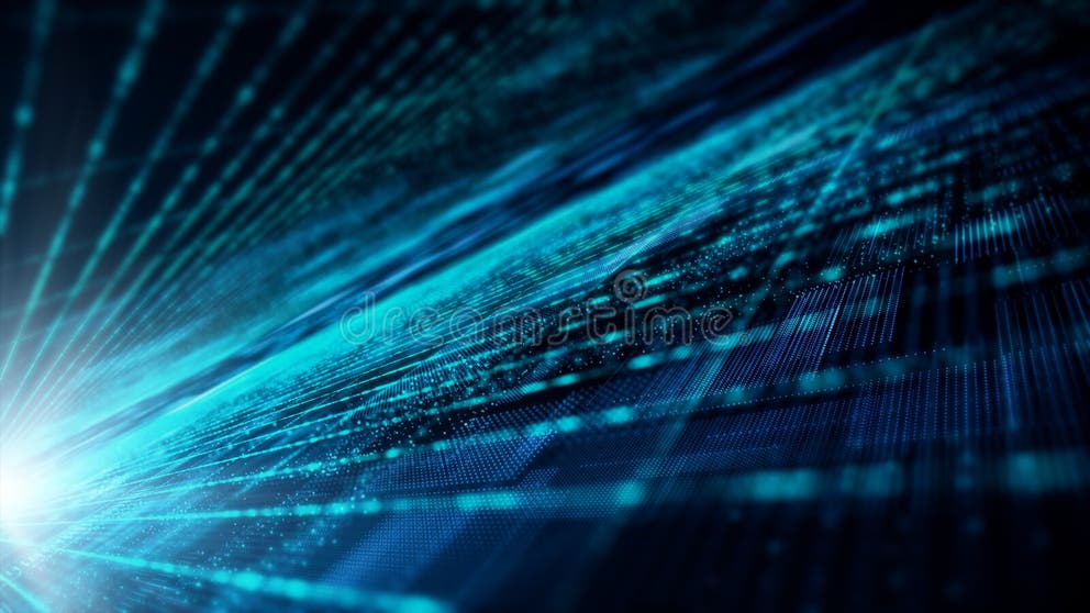 Futuristic Matrix Particles Grid Background Stock Illustration ...