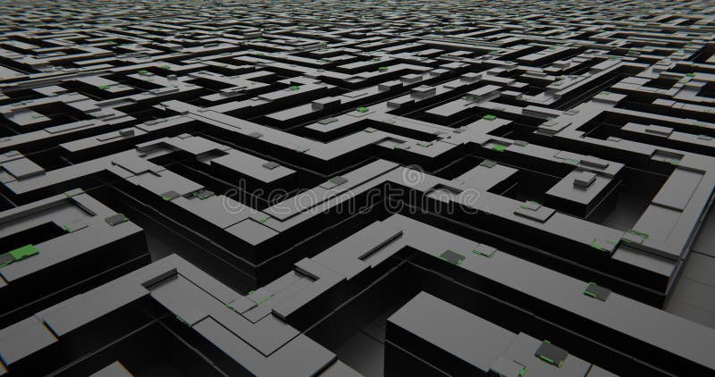 Futuristic Maze Going To Infinity Background 3d-rendering Stock ...