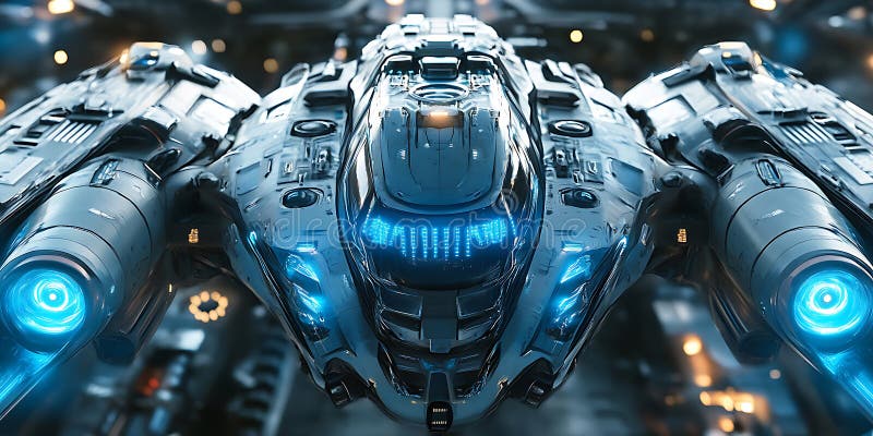 Futuristic Mech Robot Sci Fi Spaceship Wallpaper Stock Illustrations ...