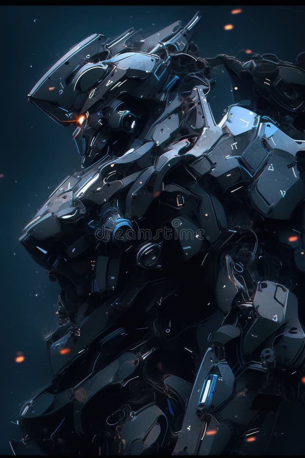 Futuristic Mech Warrior. Created by Generative Artificial Intelligence ...