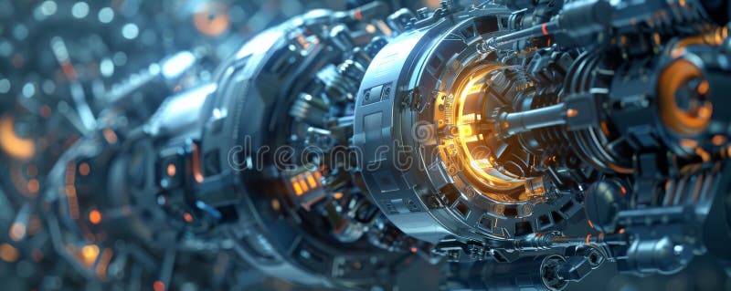 A Futuristic Mechanical Background with Robotic Components, Advanced ...