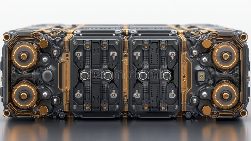 Futuristic Mechanical Component with Intricate Details and a Sleek ...