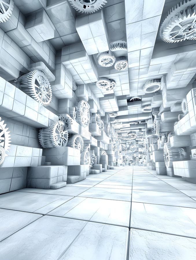 Futuristic Mechanical Corridor Gears Stock Photos - Free & Royalty-Free ...