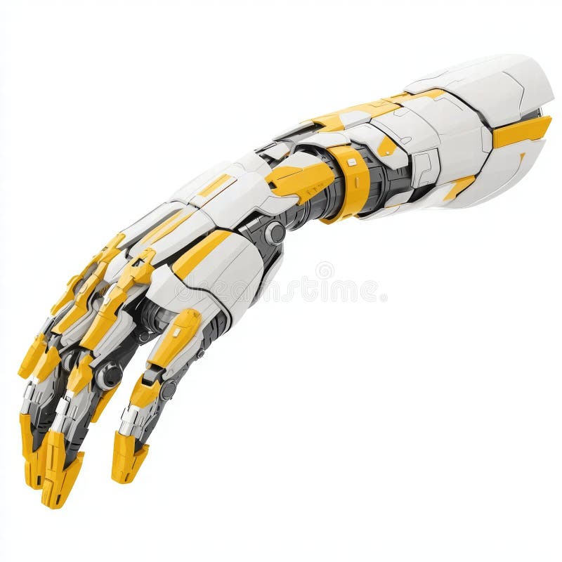 Futuristic Mechanical Crane Arm Isolated in Space with Detailed Design ...