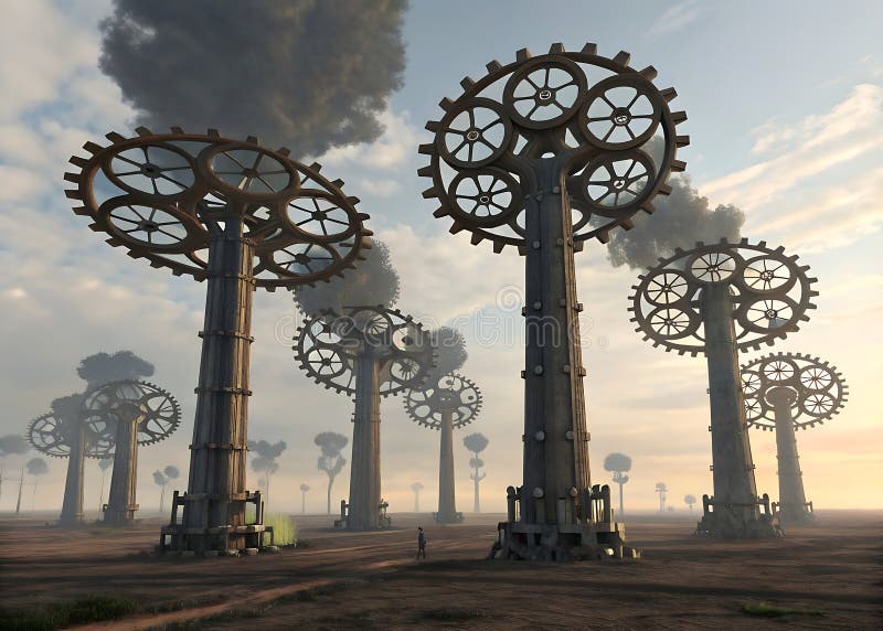 A Futuristic Mechanical Forest, Where instead of Ordinary Trees ...