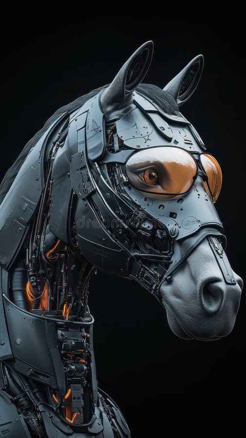 Futuristic Mechanical Horse with Sleek Design and Advanced Technology ...