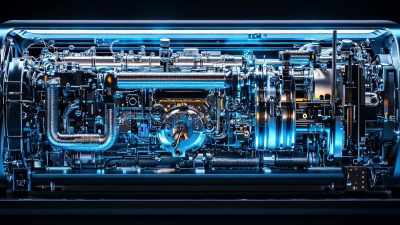 Futuristic Mechanical Interior Display Stock Footage - Video of ...