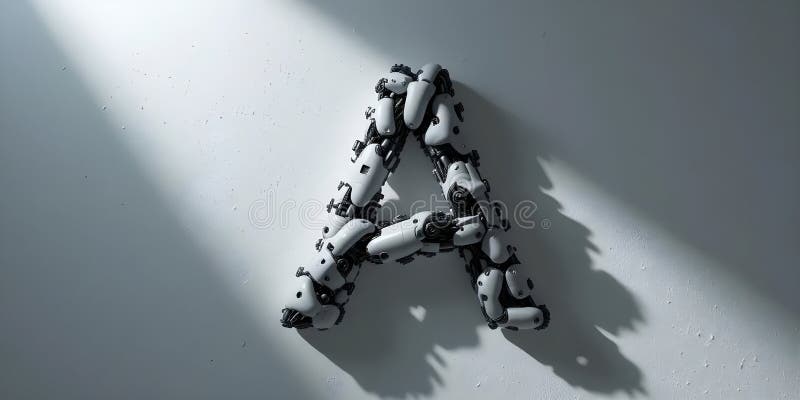 "Futuristic Mechanical Letter a – Robotic Tech-Inspired 3D Design ...