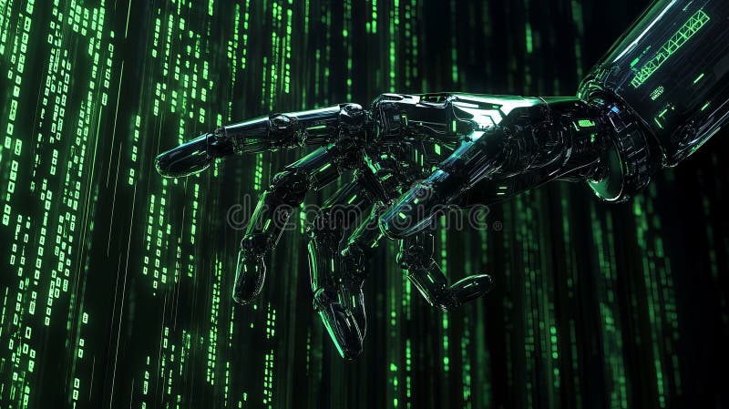 Futuristic Mechanical Robotic Arm in Motion Against Black Backdrop with ...