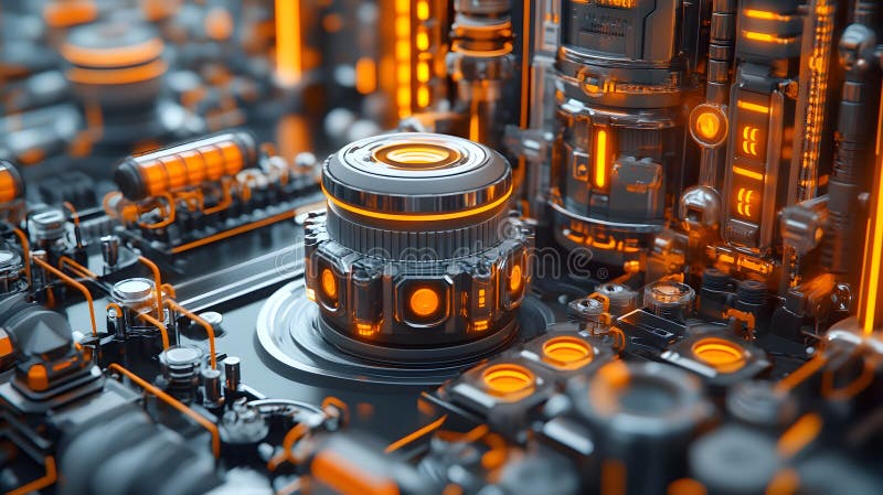 Futuristic Tech Engine stock photo. Image of cyberpunk - 369464202