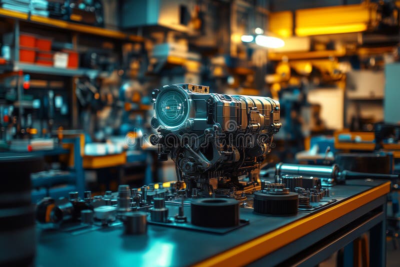 Futuristic Mechanics Workshop Showcasing Advanced Engineering ...