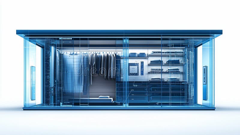 Futuristic Mechanized Wardrobe Designs Stock Illustration ...