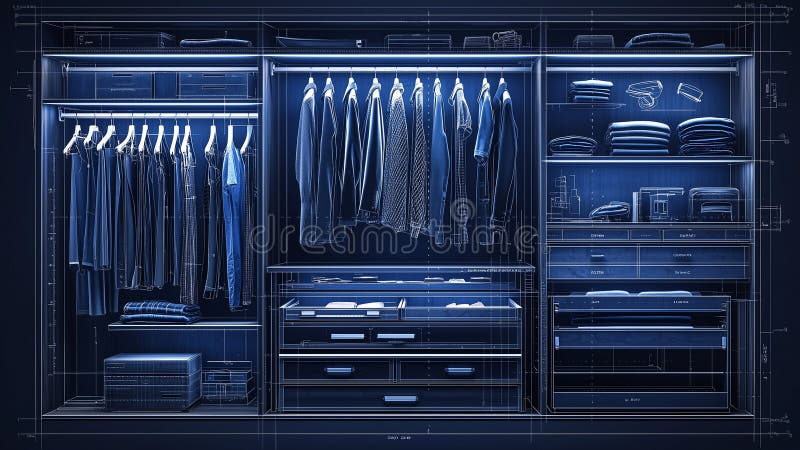 Futuristic Mechanized Wardrobe Designs Stock Illustration ...
