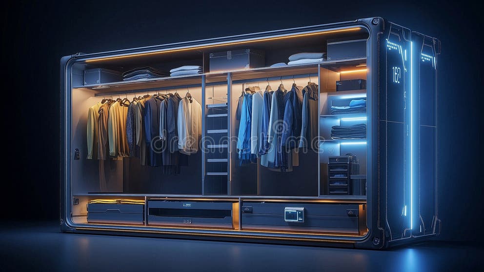 Futuristic Mechanized Wardrobe Designs Stock Illustration ...