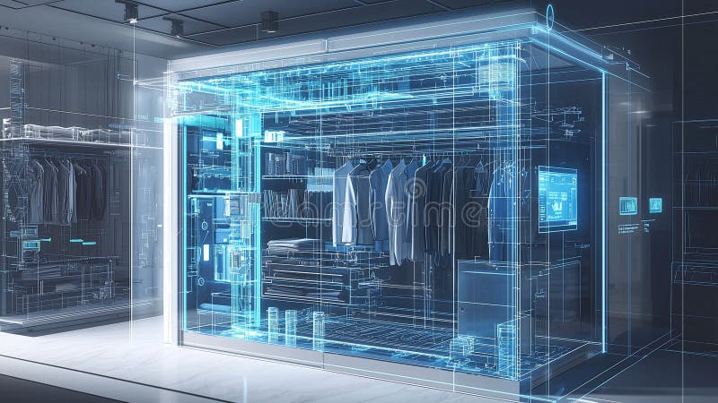 Futuristic Mechanized Wardrobe Designs Stock Illustration ...