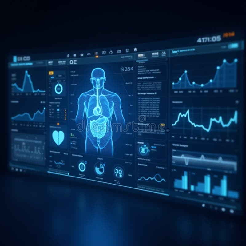 Futuristic Medical AI Dashboard with Holographic Interface Stock ...