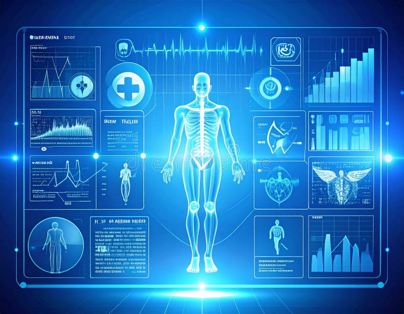 Futuristic Medical AI Dashboard with Holographic Interface Stock ...