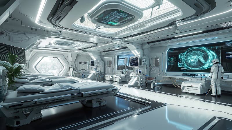 Futuristic Medical Bay stock illustration. Illustration of starship ...