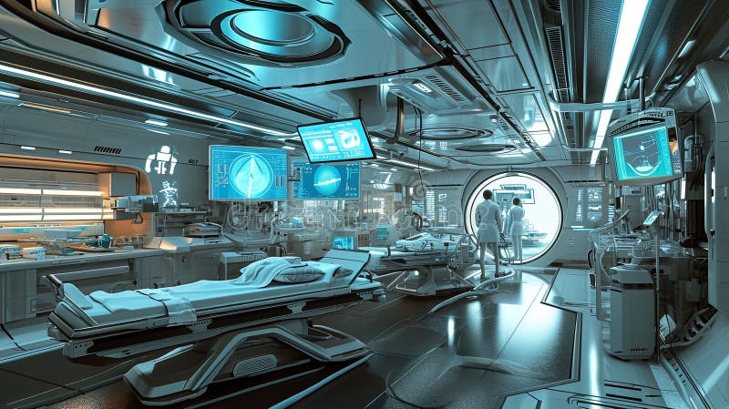Futuristic Medical Bay stock illustration. Illustration of auto - 302282713