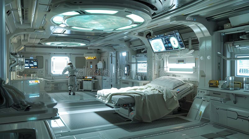 Futuristic Medical Bay stock illustration. Illustration of technology ...