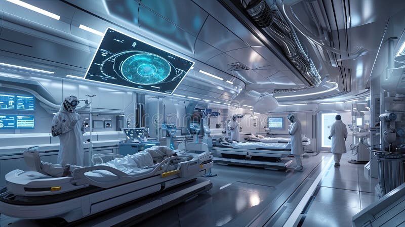 Futuristic Medical Bay stock illustration. Illustration of industry ...
