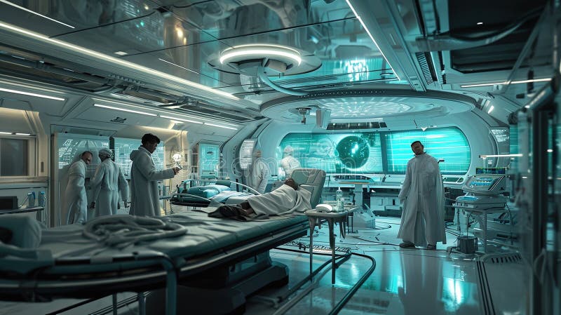 Futuristic Medical Bay stock illustration. Illustration of technology ...