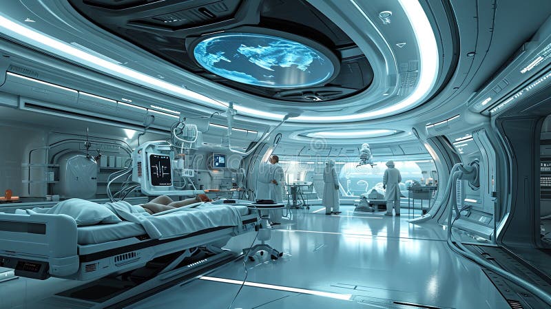 Futuristic Medical Bay stock illustration. Illustration of industry ...