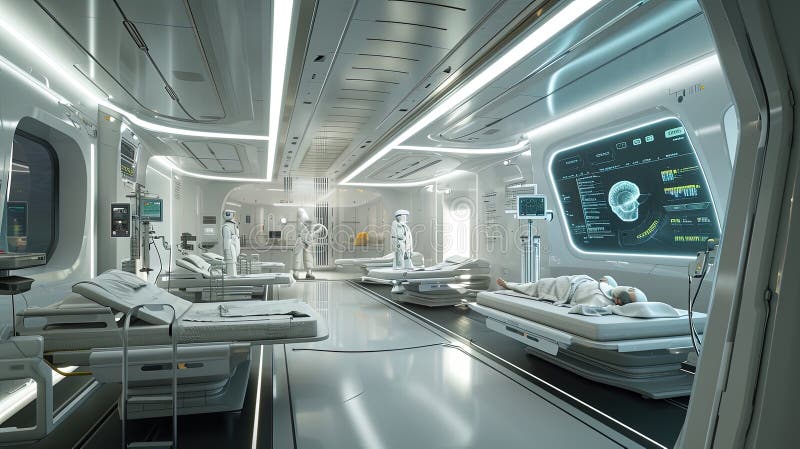 Futuristic Medical Bay stock illustration. Illustration of music ...