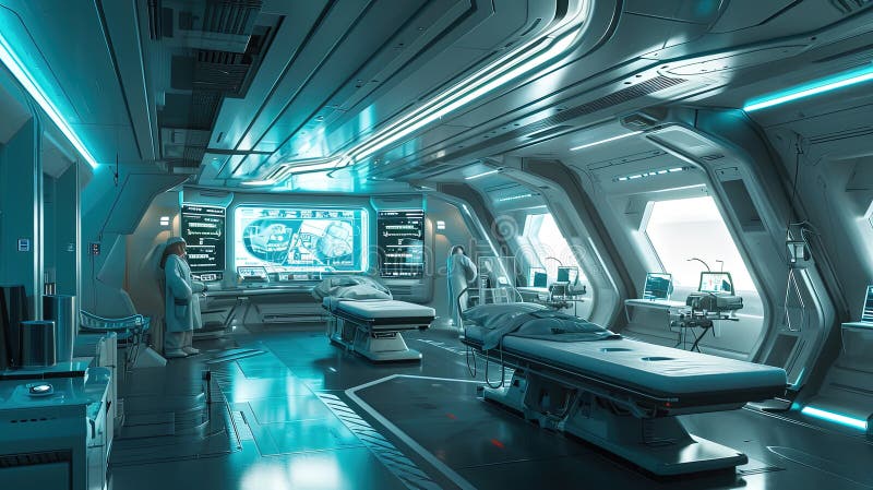 Futuristic Medical Bay stock illustration. Illustration of advanced ...