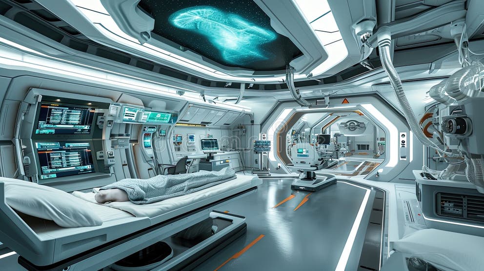 Futuristic Medical Bay stock illustration. Illustration of metal ...