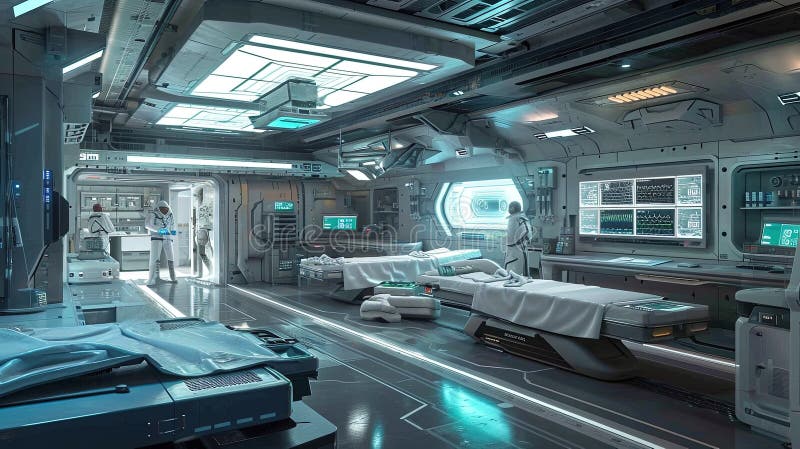 Futuristic Medical Bay stock illustration. Illustration of audio ...