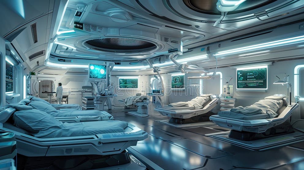 Futuristic Medical Bay stock illustration. Illustration of machine ...