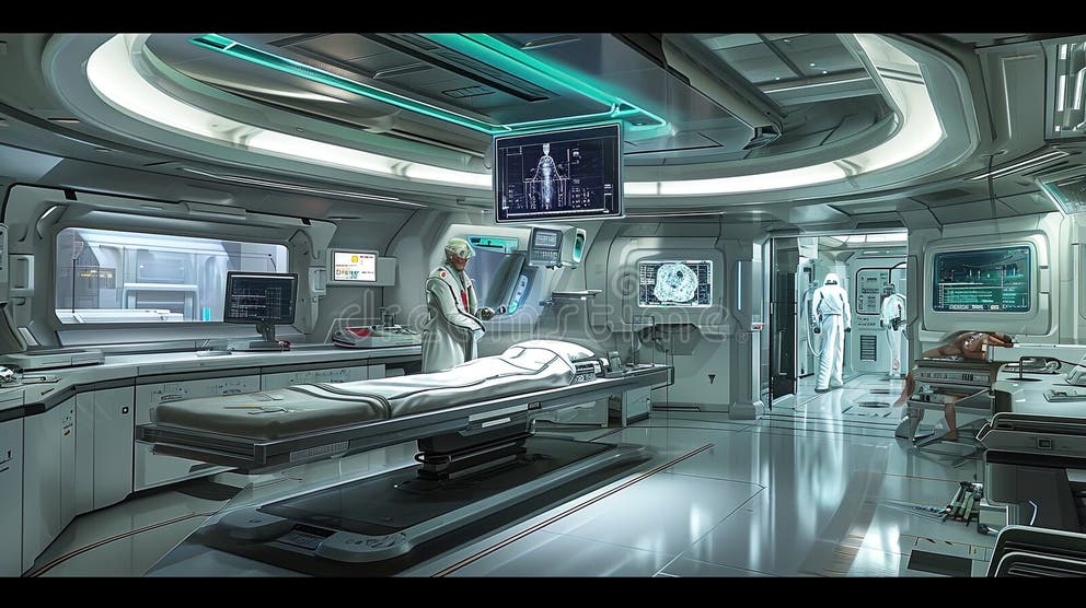 Futuristic Medical Bay stock illustration. Illustration of advanced ...