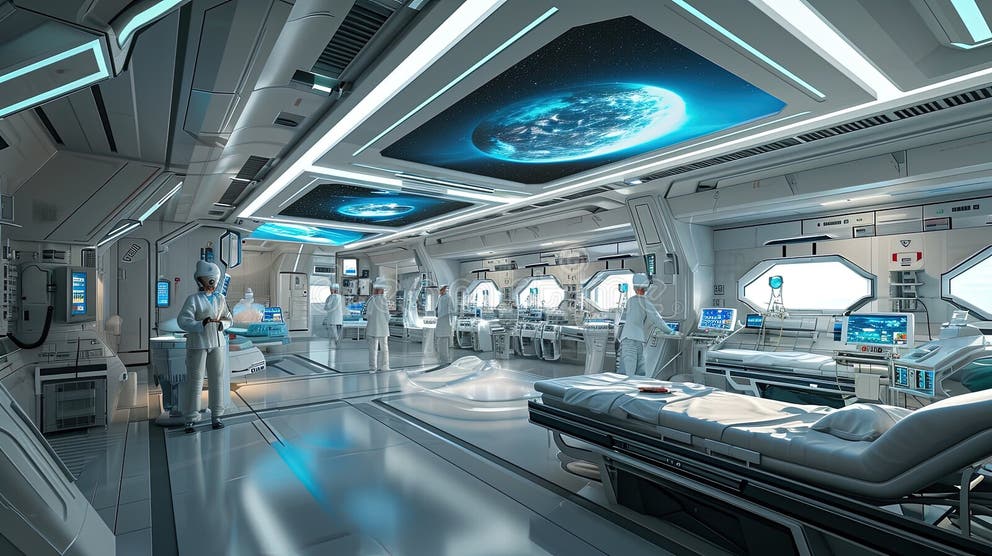 Futuristic Medical Bay stock illustration. Illustration of metal ...