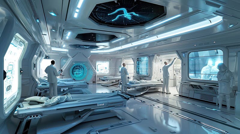 Futuristic Medical Bay stock illustration. Illustration of interior ...