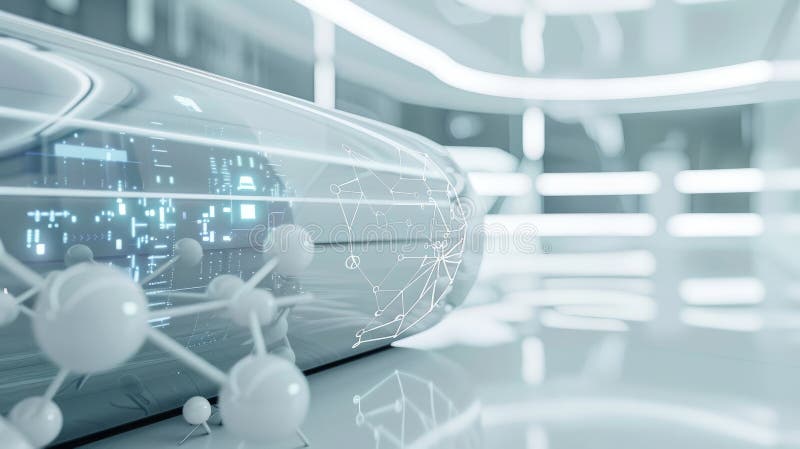 Futuristic Medical Capsule with Science Technology Interface Stock ...