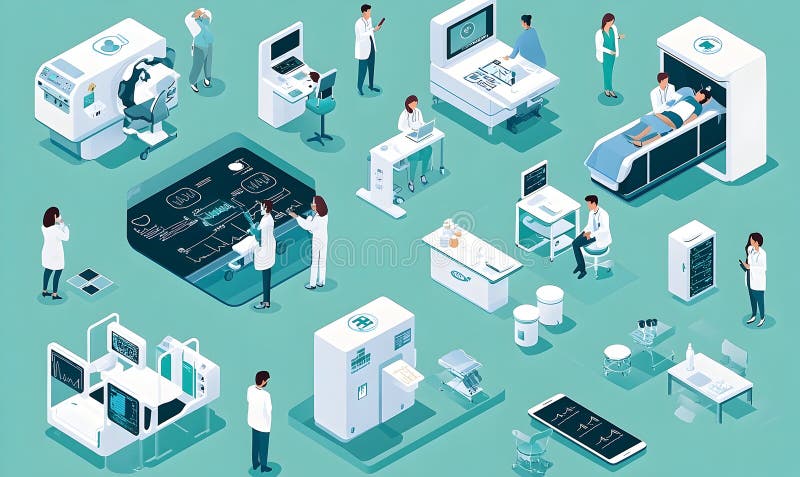 AI-Powered Smart Hospital stock illustration. Illustration of diagnosis ...