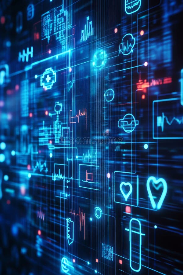 Futuristic Medical Data Visualization Stock Illustration - Illustration ...