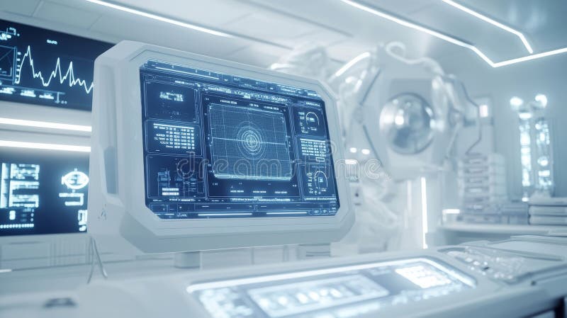 Futuristic Medical Device in High Tech Laboratory Surrounded by ...