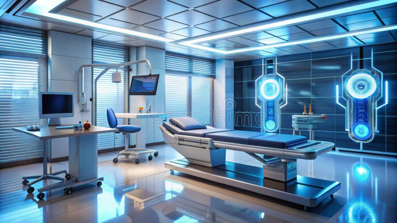 Futuristic Medical Exam Room Interior Design Visualization Stock ...