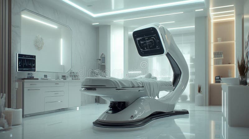 Futuristic Medical Examination Room with Advanced Technology Stock ...