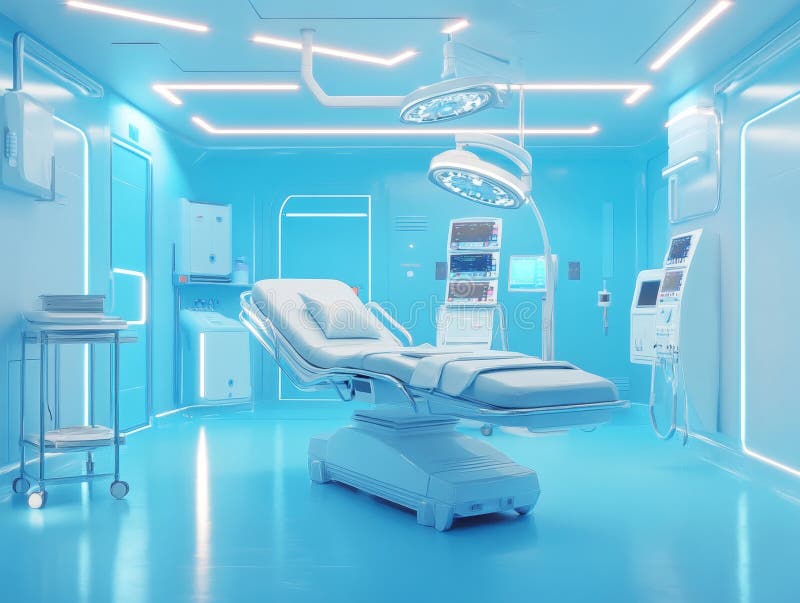 Futuristic Medical Innovation Concept in Blue Digital Style with 3d ...