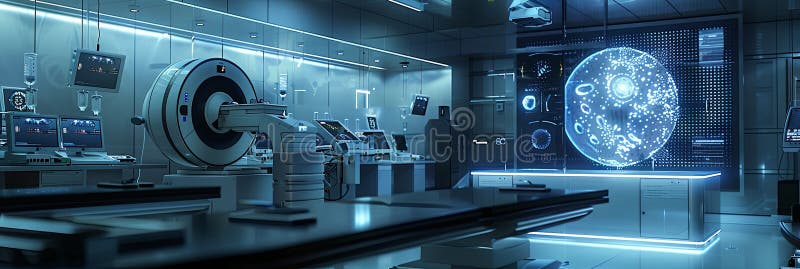 A Futuristic Medical Laboratory with High-tech Equipment, Featuring an ...