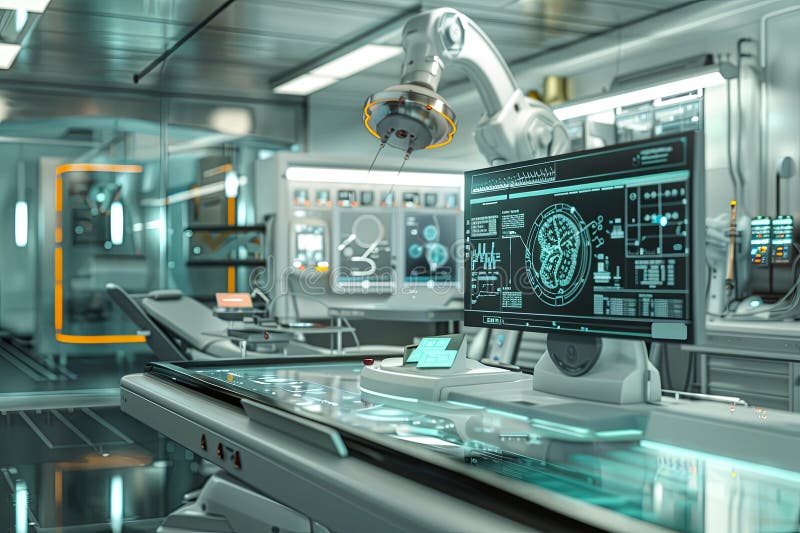 A Futuristic Medical Laboratory with a High-tech Scanner Analyzing ...