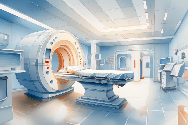 Futuristic Medical Marvel stock illustration. Illustration of hospital ...