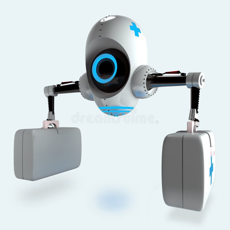 Futuristic medical robot stock illustration. Illustration of cardiogram ...