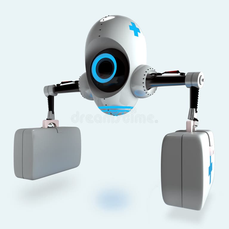 Futuristic medical robot stock illustration. Illustration of cardiogram ...