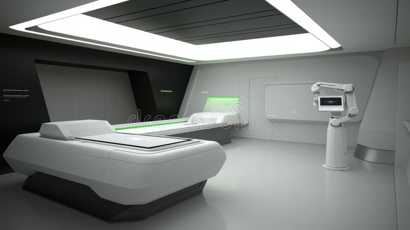 Futuristic Medical Room with Advanced Technology and Sleek Design Stock ...