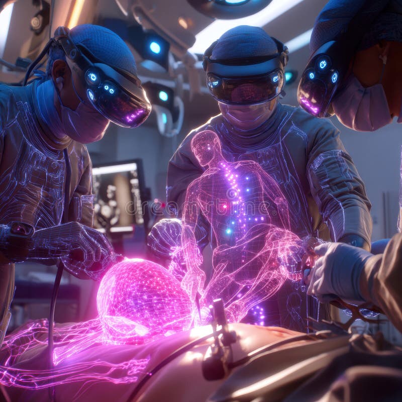 Futuristic Medical Scene Showcasing High-tech Operation with Advanced ...