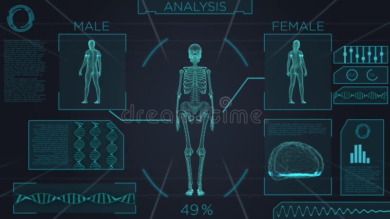 Futuristic Medical Screen Scan Stock Footage - Video of holographic ...